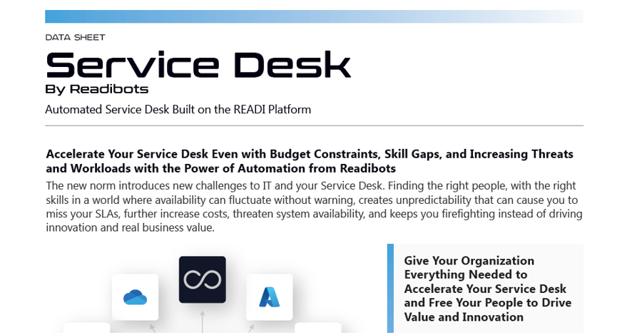 Readibots Service Desk Overview